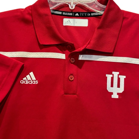 adidas | Shirts | Adidas Iu University Red Short Sleeve Polo Shirt Xl ...